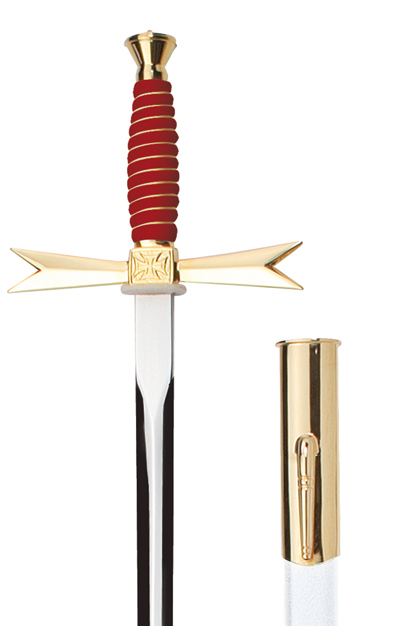 Masonic Sword / round pommel / white Scabbard with hook-2023w-Rund